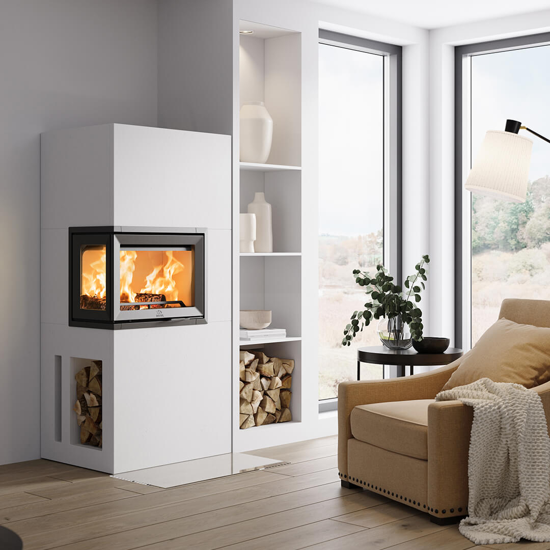 Eldstad med glas på flera sidor – en dröm för varje inredningssjäl! | Jotul